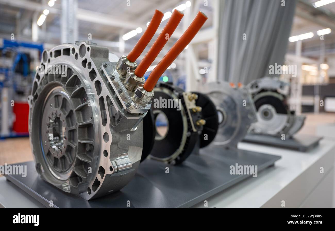 Berlin, Germany. 12th Feb, 2024. A model of the Axial-Flux engine ...