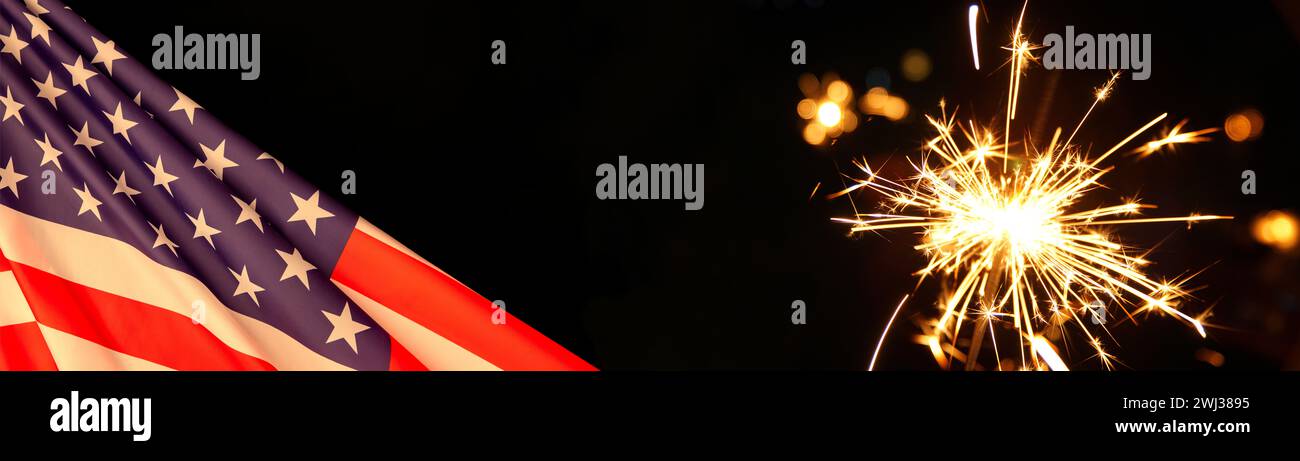 American Celebration - United States, Usa flag and burning sparkler ...