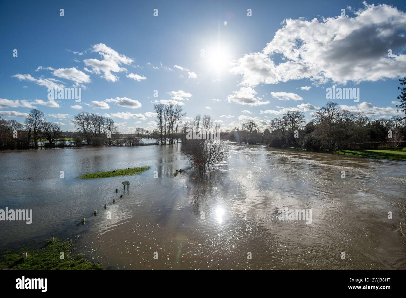 Monday 12th February 2024, Flooded River Thames at Wallingford ...