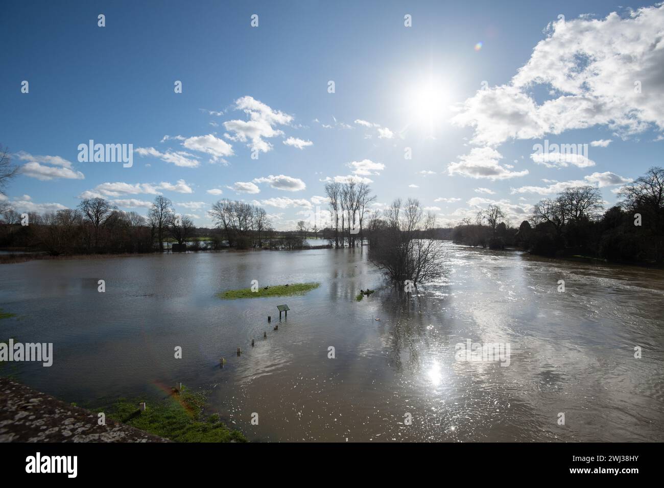 Monday 12th February 2024, Flooded River Thames at Wallingford ...