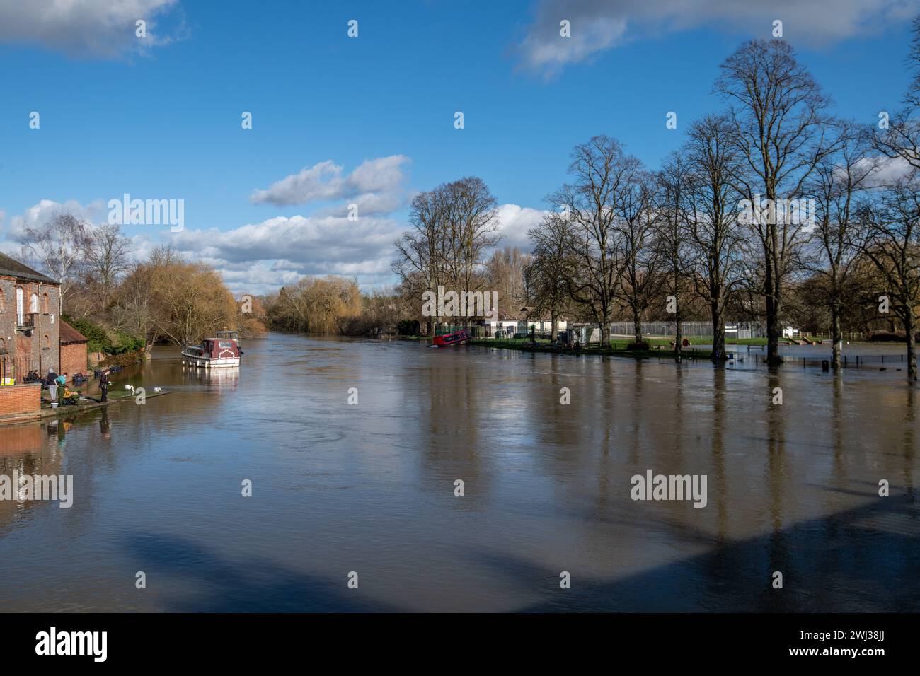 Monday 12th February 2024, Flooded River Thames at Wallingford ...