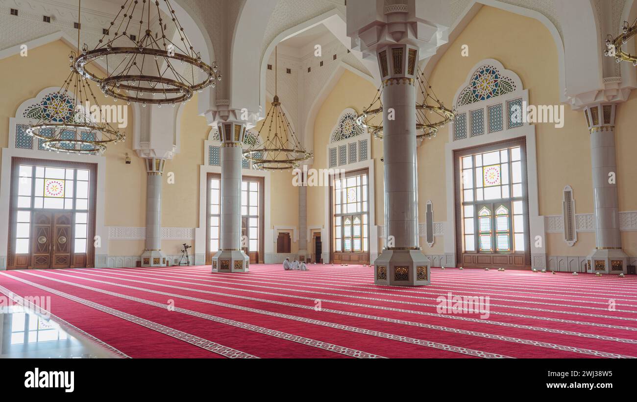 doha,qatar- february 02,2024: Sun light coming through the colorful ...