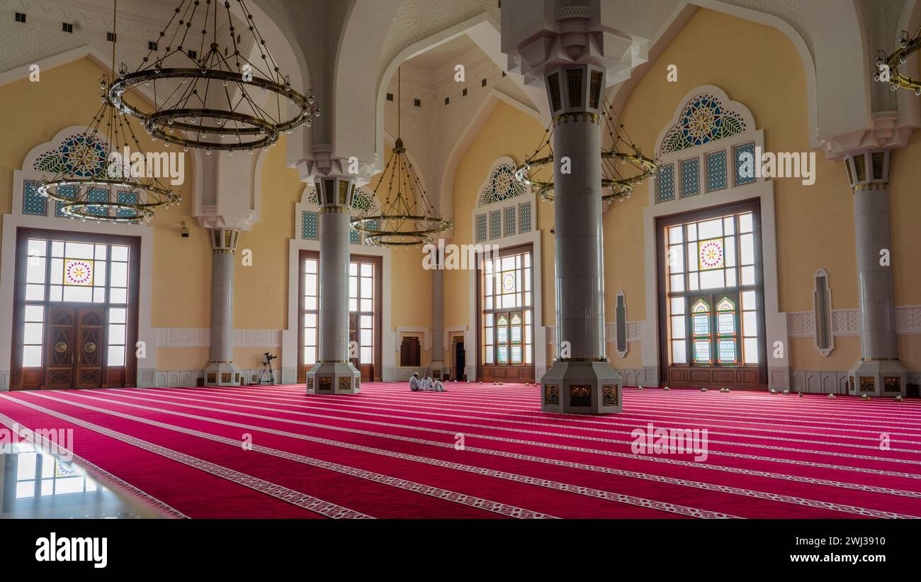 doha,qatar- february 02,2024: Sun light coming through the colorful ...