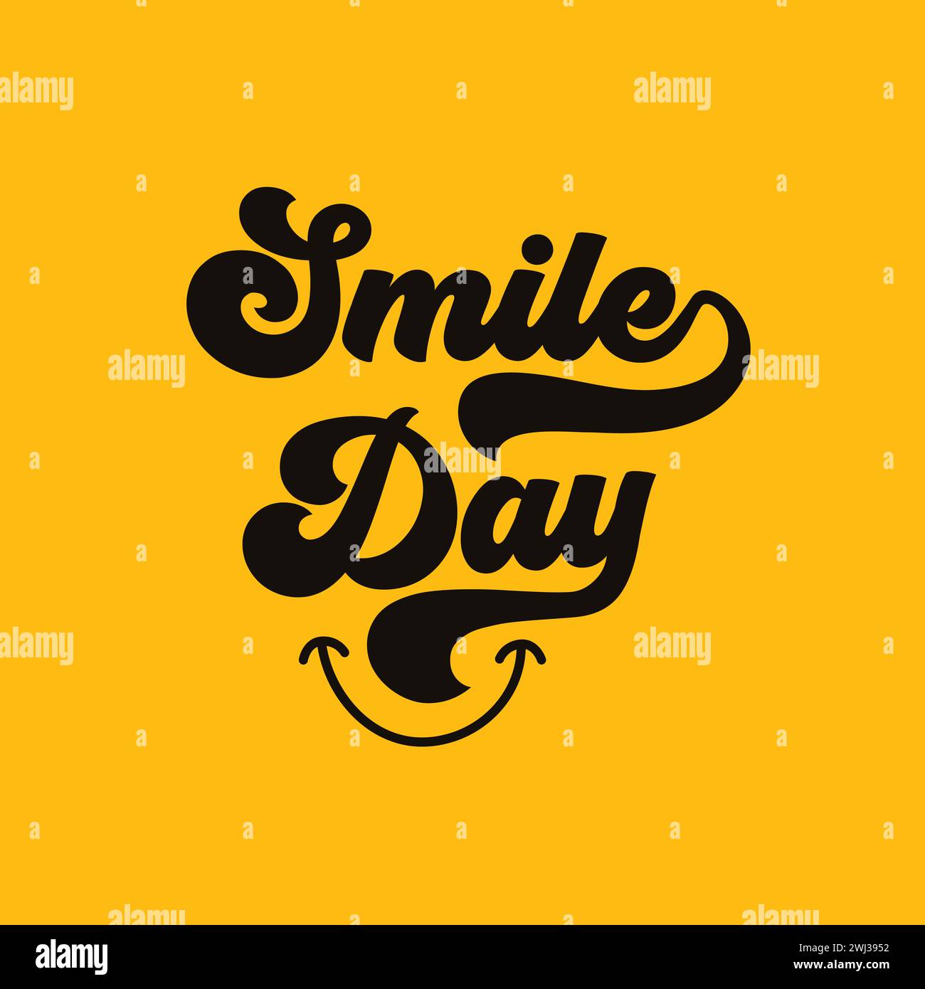 World Smile Day retro style Vector typography illustration. Smile day ...