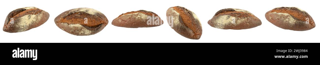 Dark bread in different angles isolated on white background Stock Photo ...