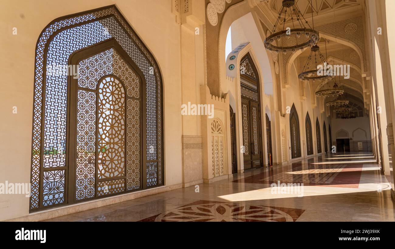 doha,qatar- february 02,2024: Sun light coming through the colorful ...
