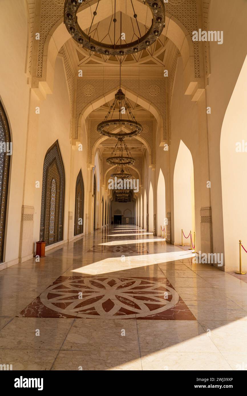 doha,qatar- february 02,2024: Sun light coming through the colorful ...