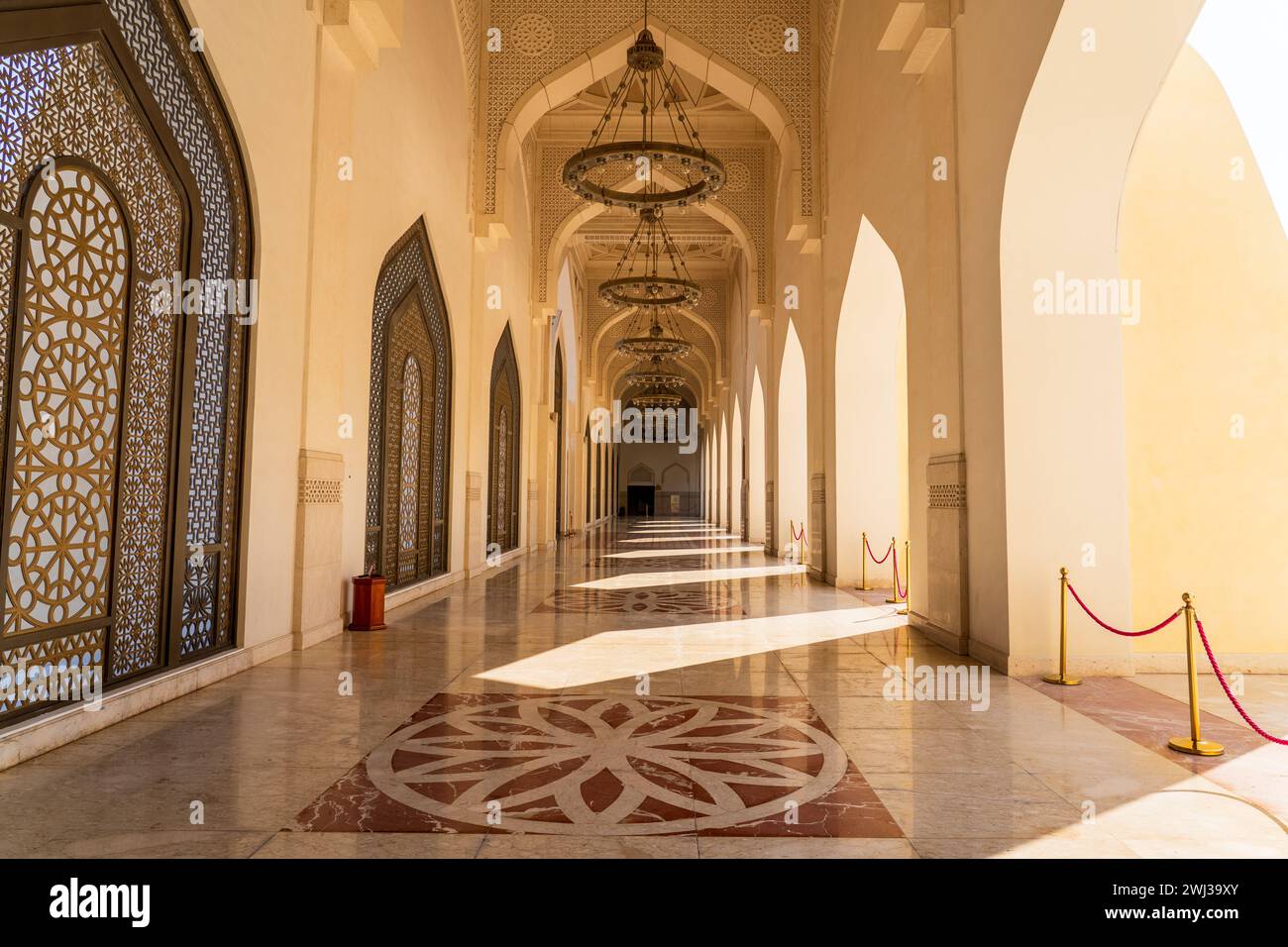 doha,qatar- february 02,2024: Sun light coming through the colorful ...