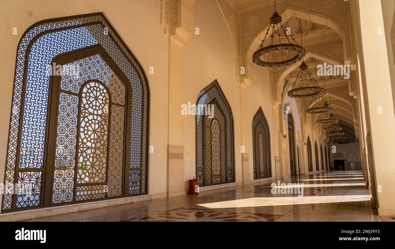 doha,qatar- february 02,2024: Sun light coming through the colorful ...