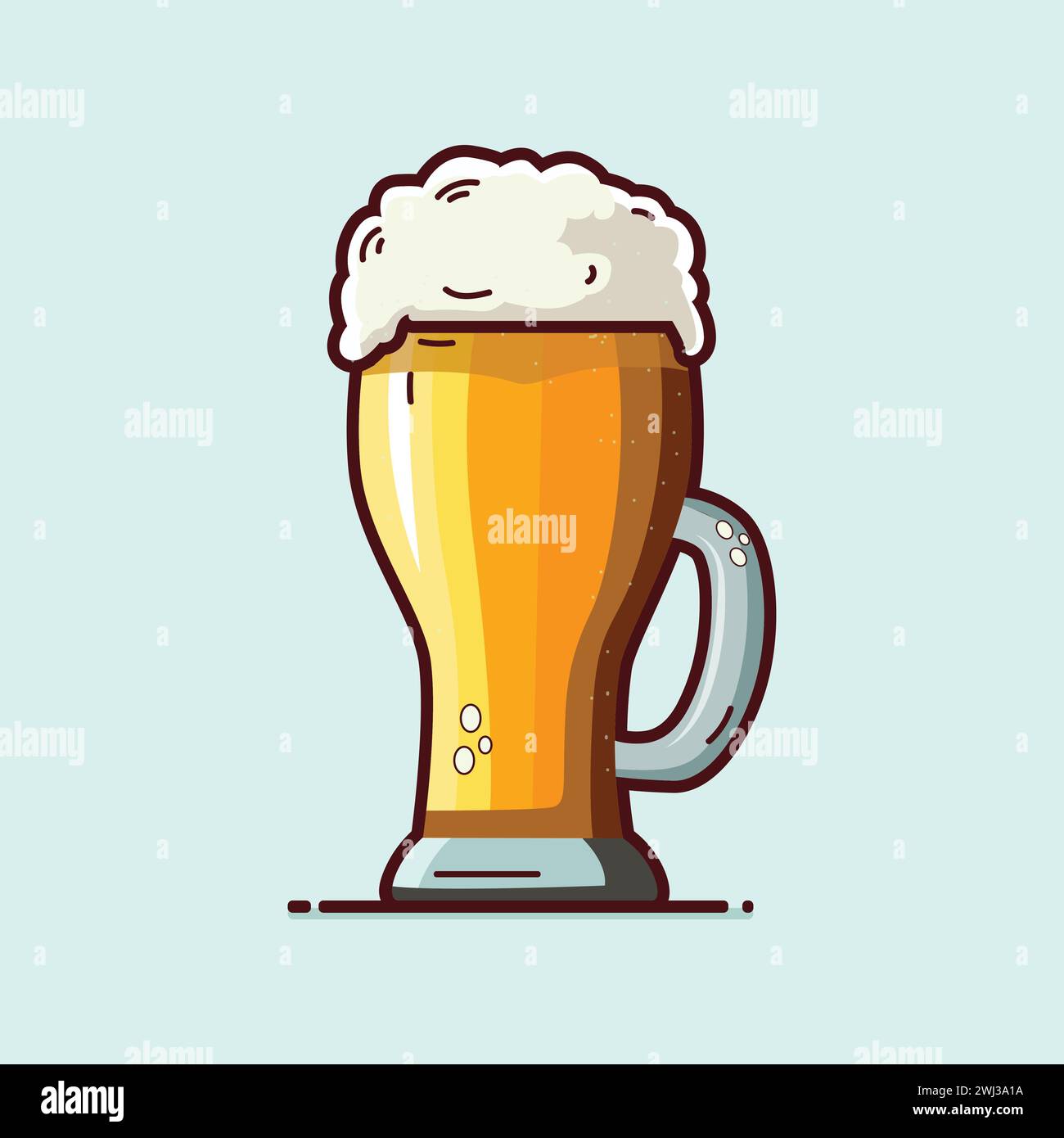 Beer mug vector illustration with foam to celebrate traditional ...