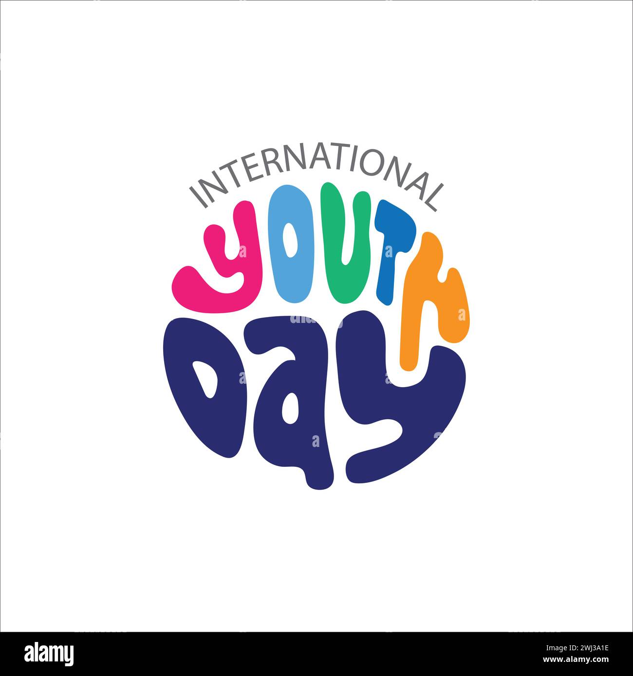Youth day colorful lettering vector illustration to celebrate ...