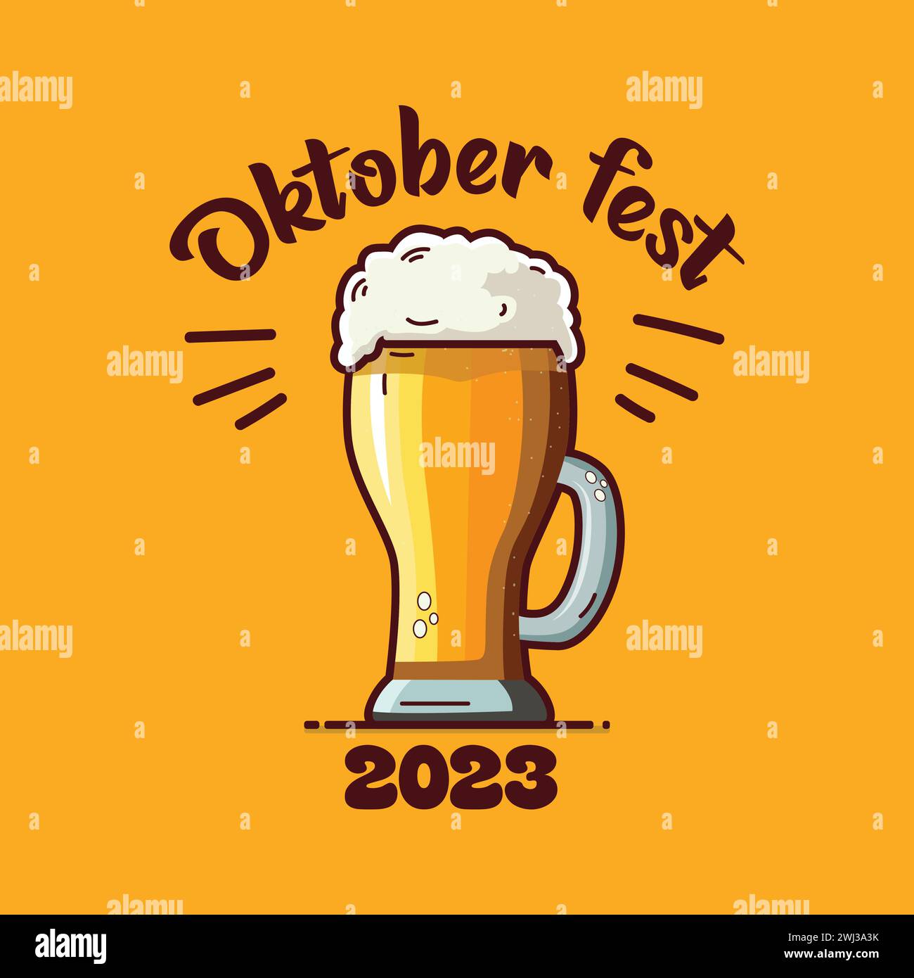 Oktoberfest 2024 vector template illustration with beer mug icon and ...