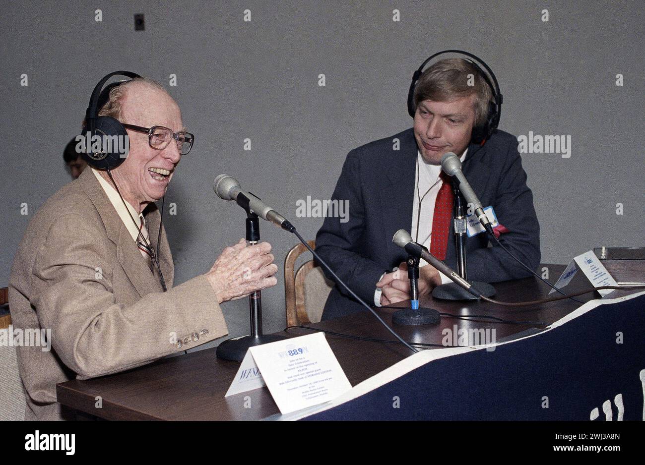 FILE - Red Barber, left, appears with NPR's Bob Edwards on Oct. 22 ...