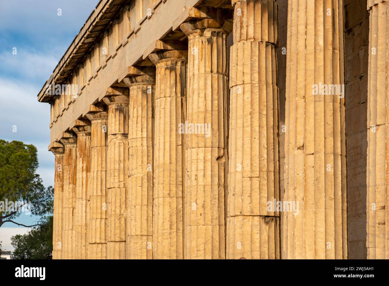 Doric colonnade of the Temple of Hephaestus, Ancient Agora of Athens ...