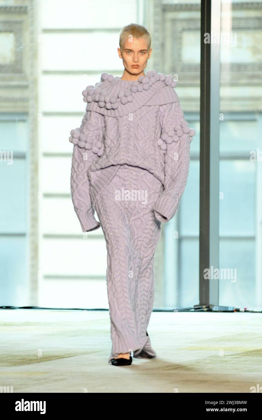 New York, USA. 12th Feb, 2024. Models walk the runway at the Aknvas ...