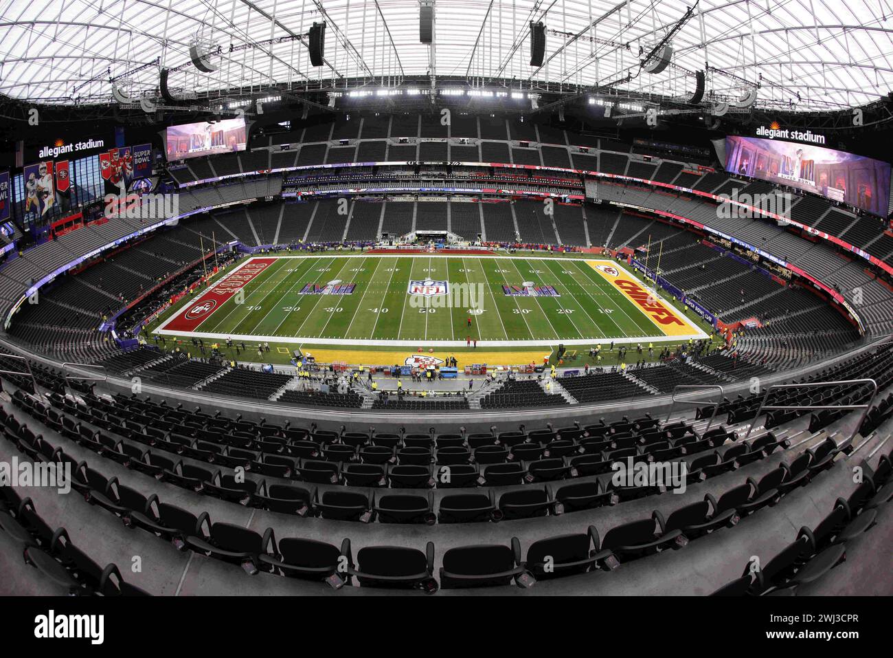 A general view of the stadium prior to the NFL Super Bowl 58 LVIII ...