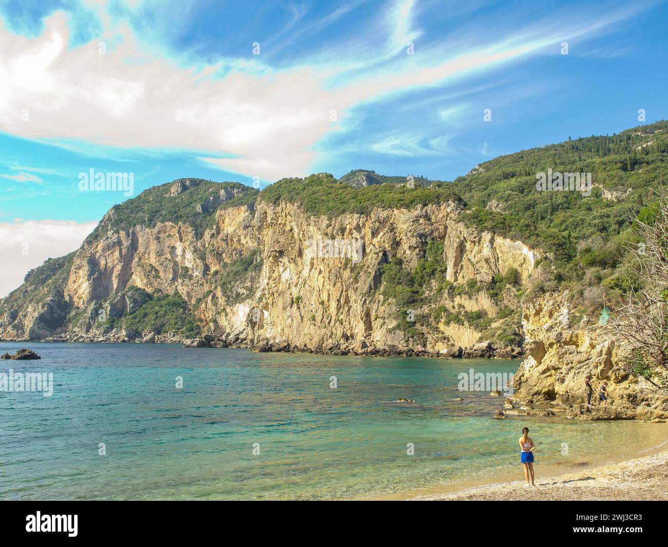 Corfu beach in greece Stock Photo - Alamy