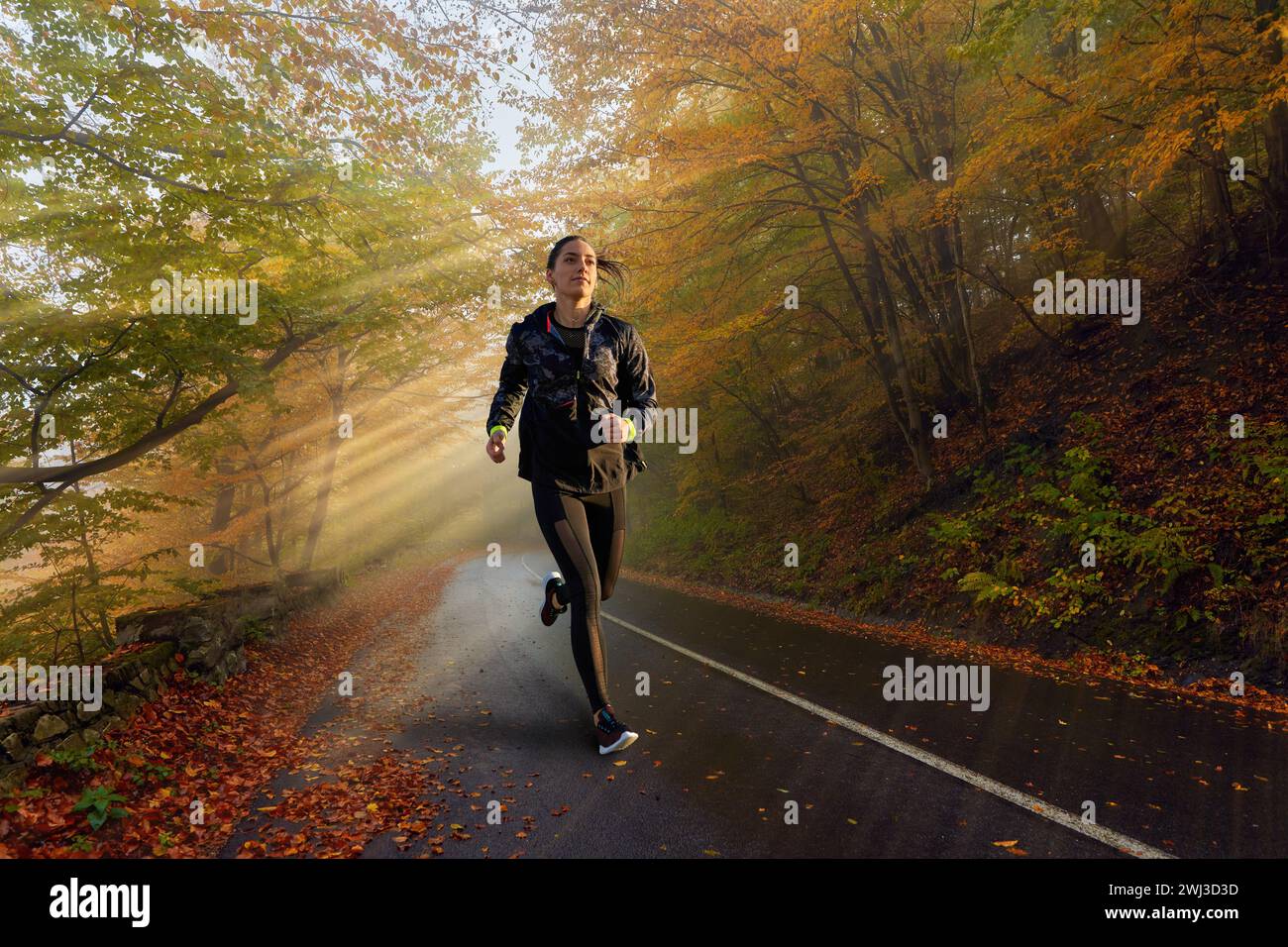Woman jog mist hi-res stock photography and images - Alamy
