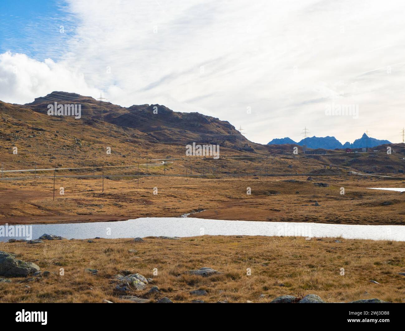 Bernina, Switzerland - October 15th 2023: Alpine landscape with peaks ...