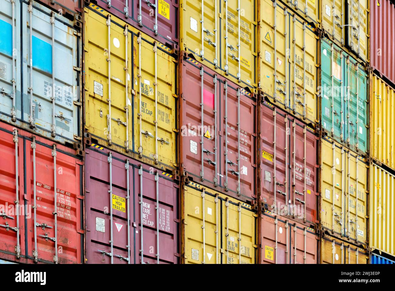Standard shipping containers in a container terminal Stock Photo - Alamy