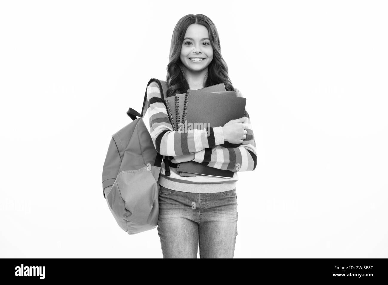 School girl teenager child with book and copybook. Teenager schoolgirl ...