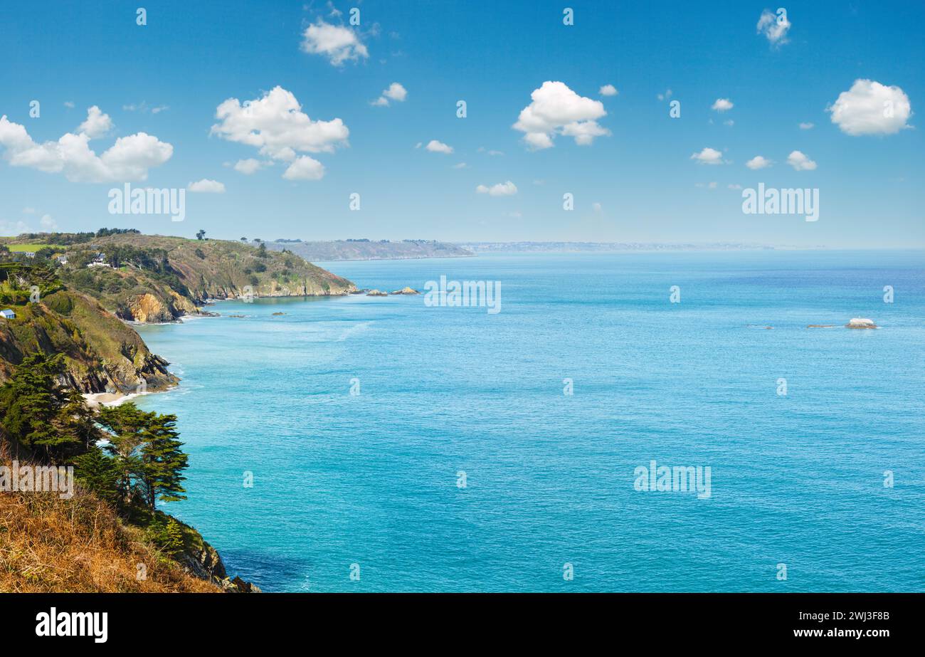 Spring Atlantic Ocean coastline landscape (France Stock Photo - Alamy