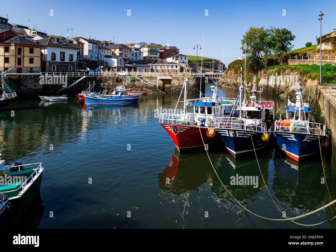 The fishing port Luarca Stock Photo - Alamy