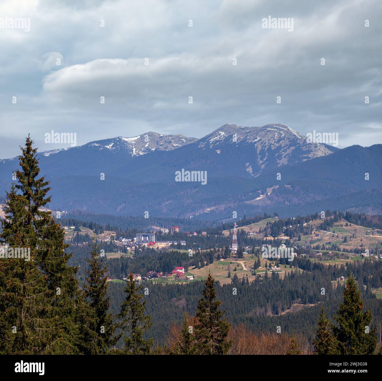 Spring Carpathian mountains view, Ukraine Stock Photo - Alamy