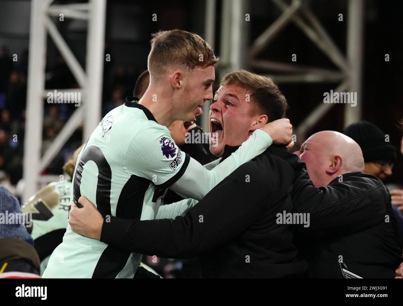 Chelsea's Cole Palmer celebrates with a fan after Conor Gallagher (not ...