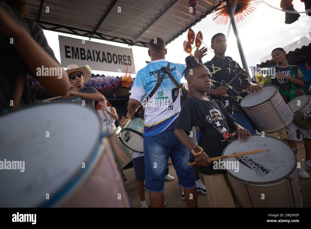 Franca, Sao Paulo, Brazil. 12th Feb, 2024. Revelers take part in the ...
