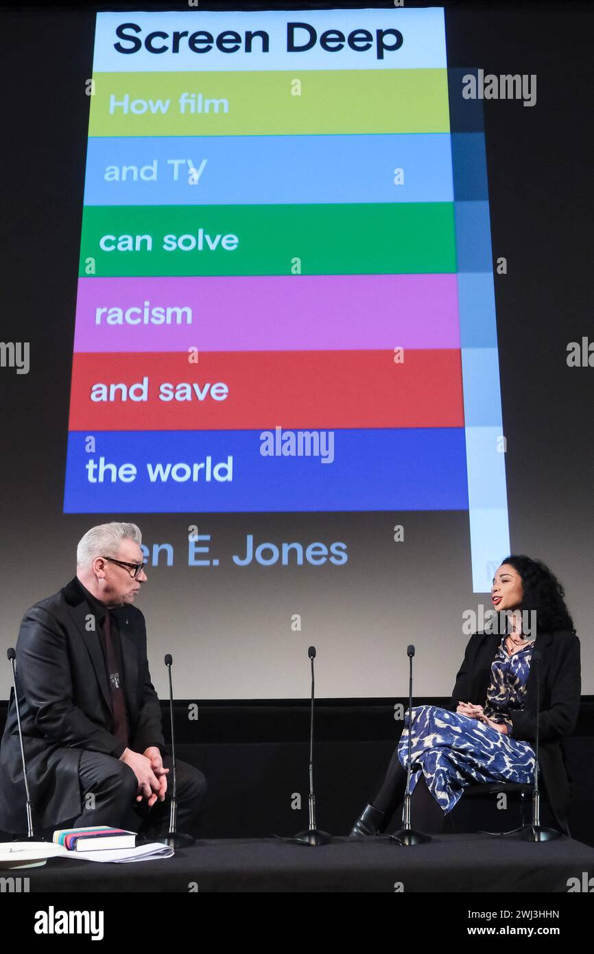 Southbank, London. 12/02/2024, Mark Kermode and Ellen E Jones on stage ...