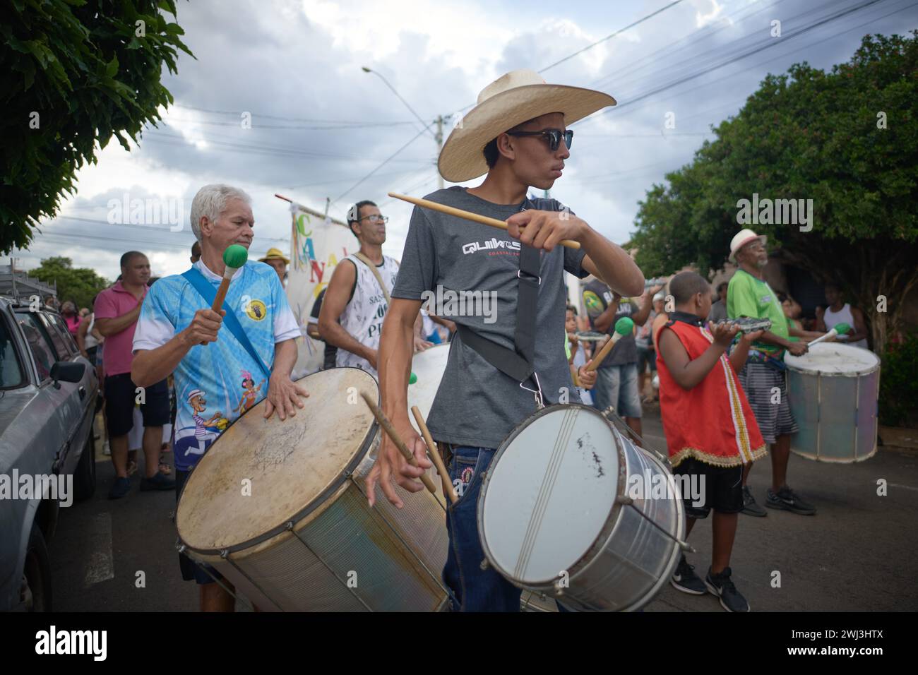Franca, Sao Paulo, Brazil. 12th Feb, 2024. Revelers take part in the ...