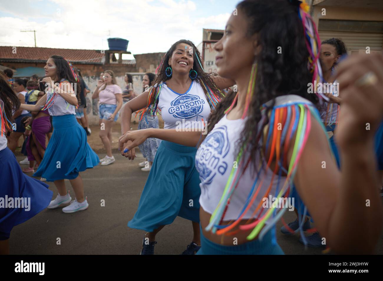 Franca, Sao Paulo, Brazil. 12th Feb, 2024. Revelers take part in the ...
