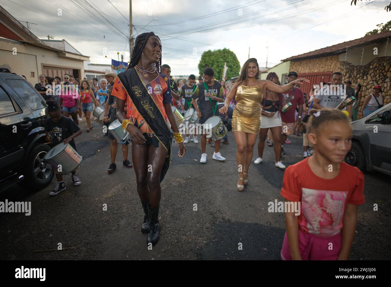 Franca, Sao Paulo, Brazil. 12th Feb, 2024. Revelers take part in the ...