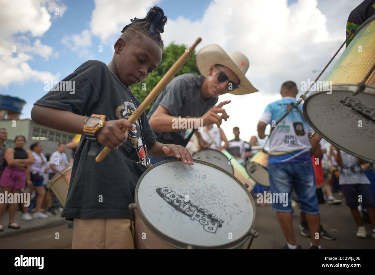 Franca, Sao Paulo, Brazil. 12th Feb, 2024. Revelers take part in the ...