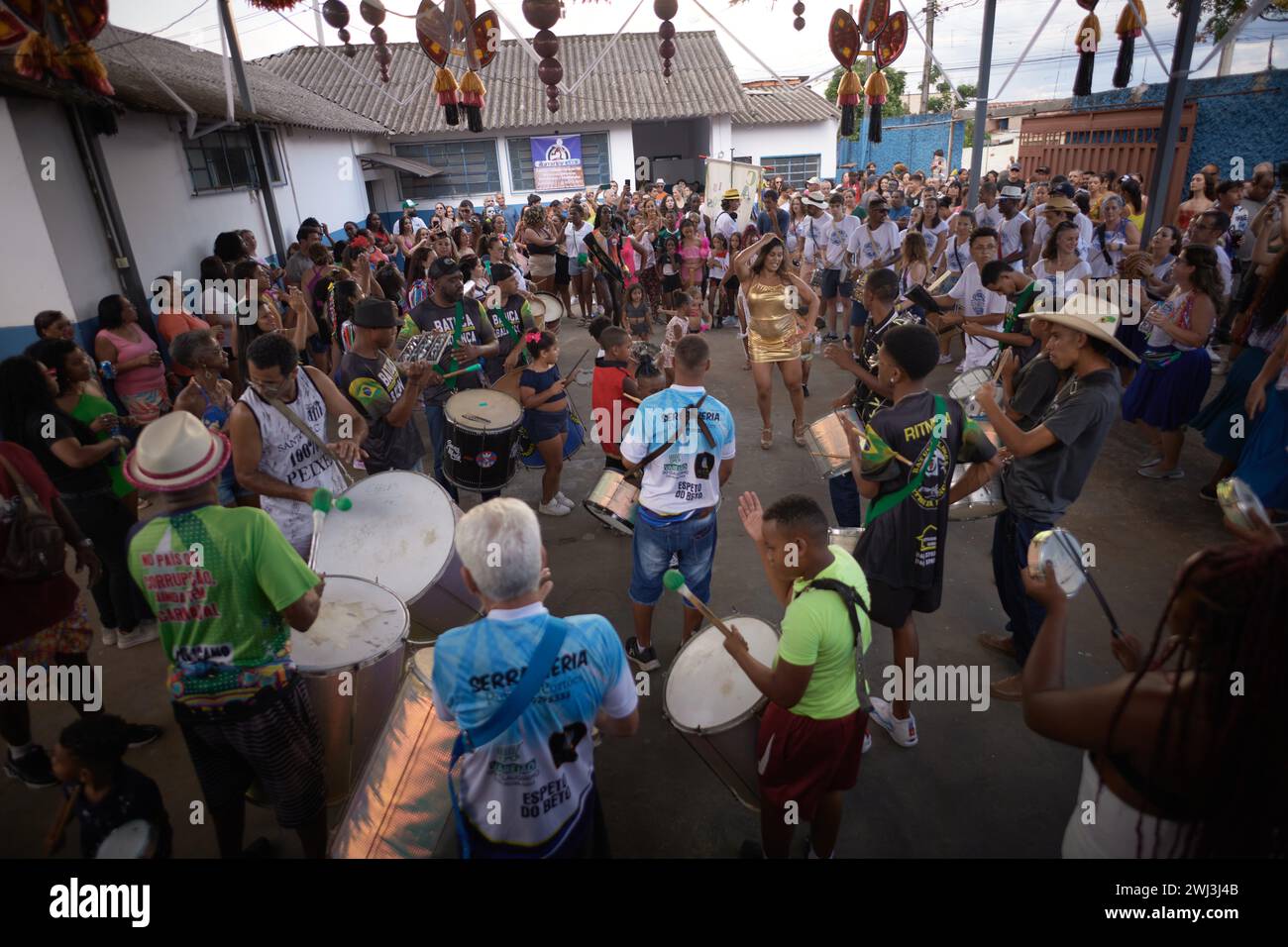 February 12, 2024, Franca, Sao Paulo, Brazil: Revelers take part in the ...