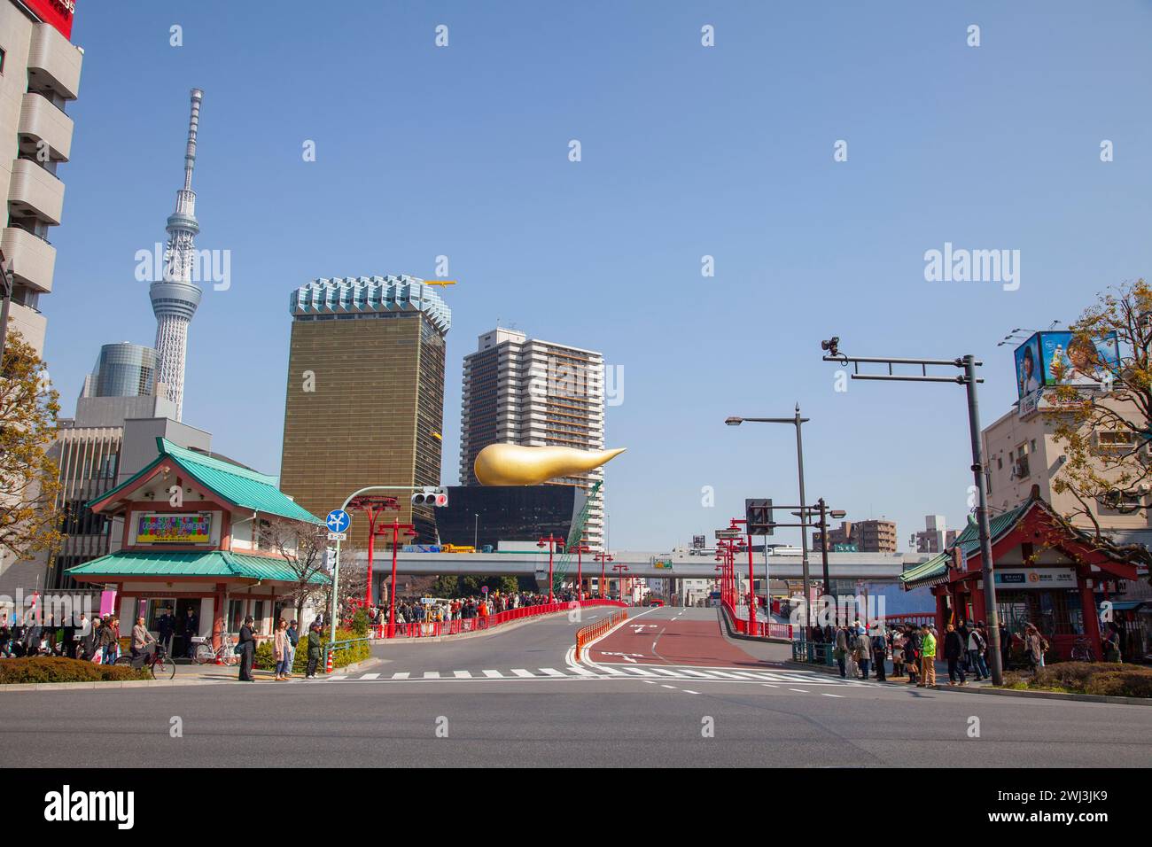 The Azuma Bridge over the Sumida River and the Asashi Flame in Asakusa ...