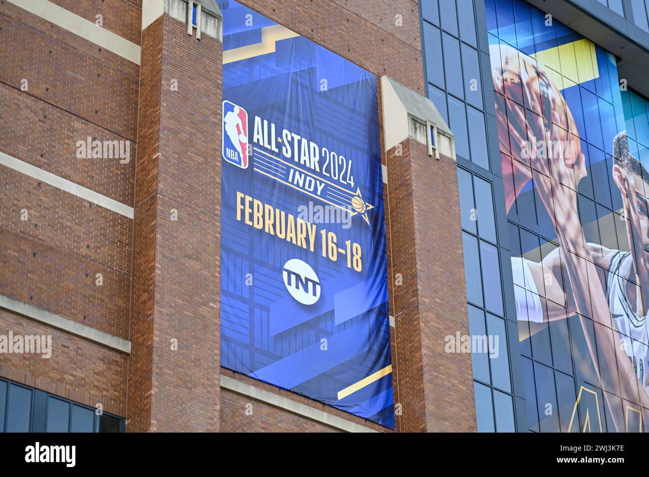 INDIANAPOLIS, IN - FEBRUARY 10: 2024 NBA All-Star game signage ...