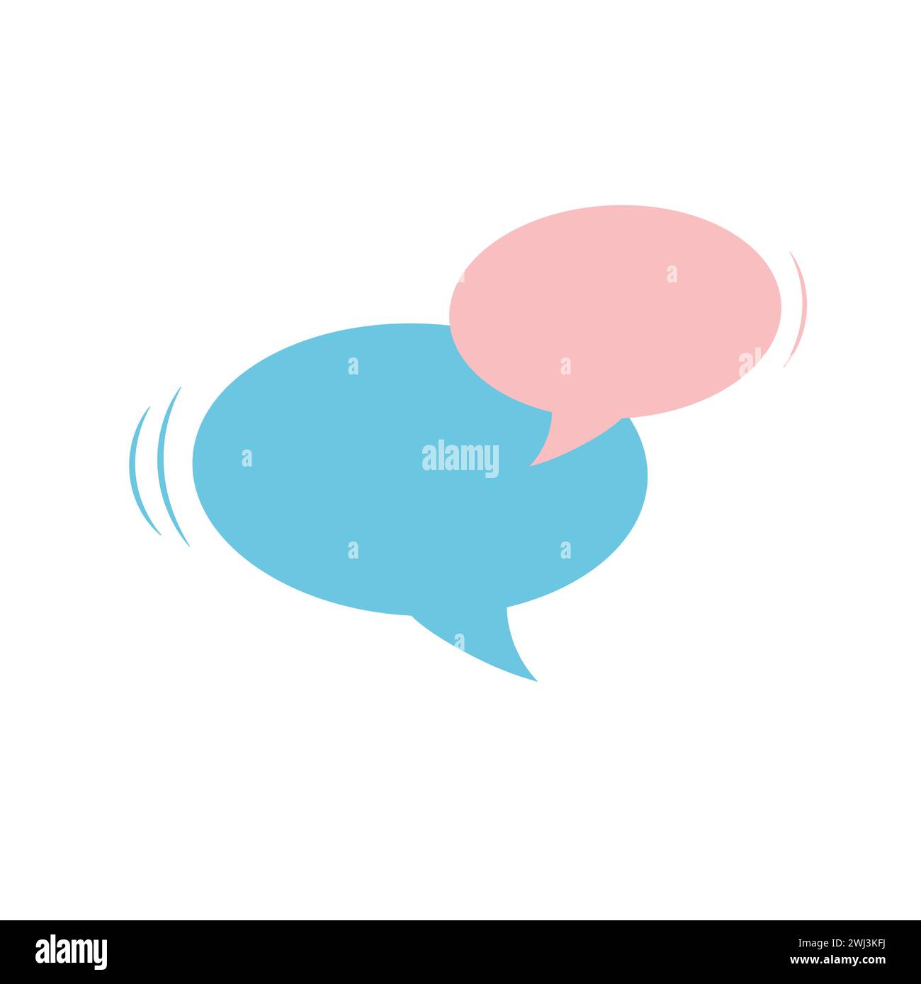 Blank colour speech bubble icons in a trendy flat style. Empty message ...