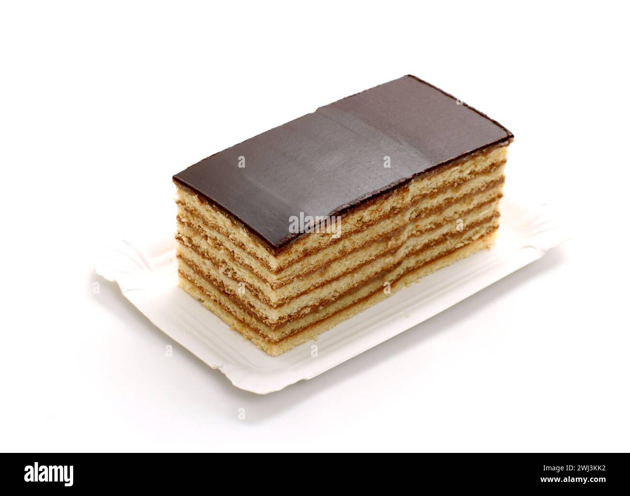 Prince Regent cake, thin layers of biscuit with chocolate Stock Photo ...