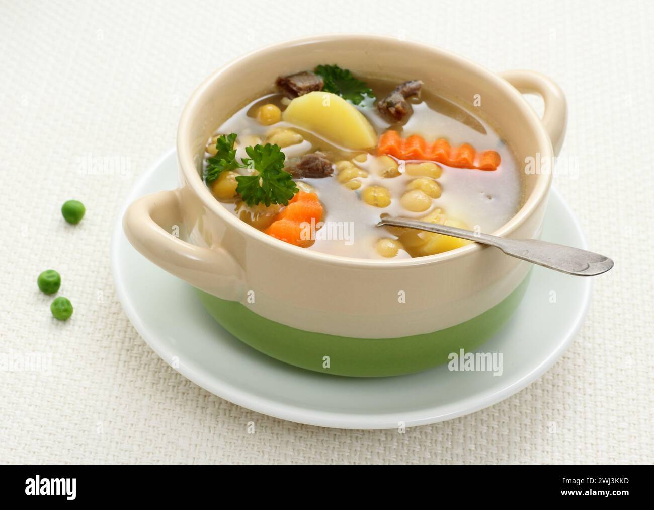 Yellow pea soup stew hi-res stock photography and images - Alamy