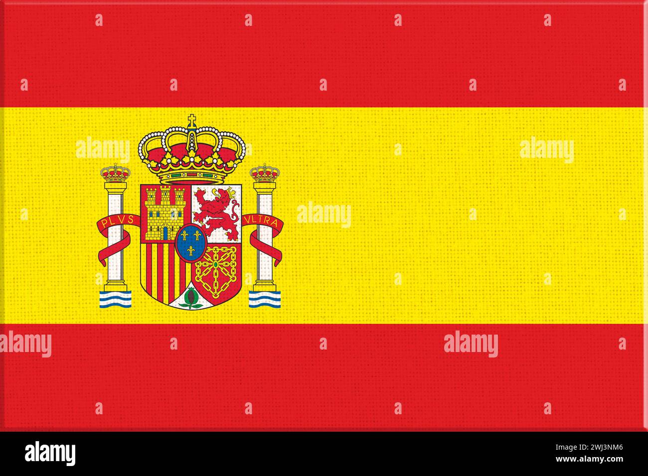 Flag of Spain. National Spanish flag on fabric surface. Spanish ...