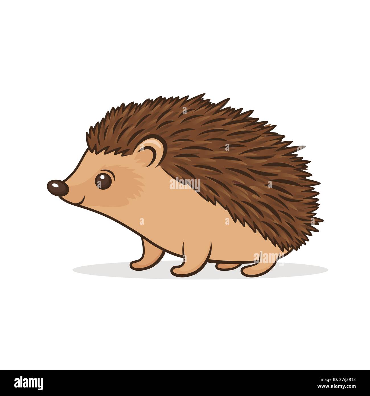 Flat Vector Cute Hedgehog. Little Hedgehog Icon. Adorable Walking ...