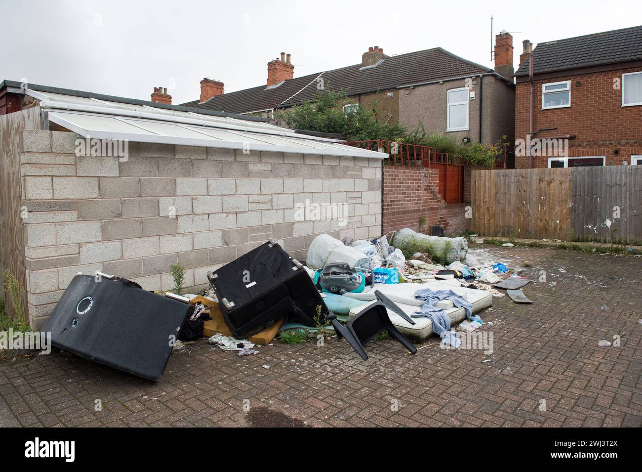 Fly tipping in West Marsh Estate, Grimsby, Lincolnshire Stock Photo - Alamy
