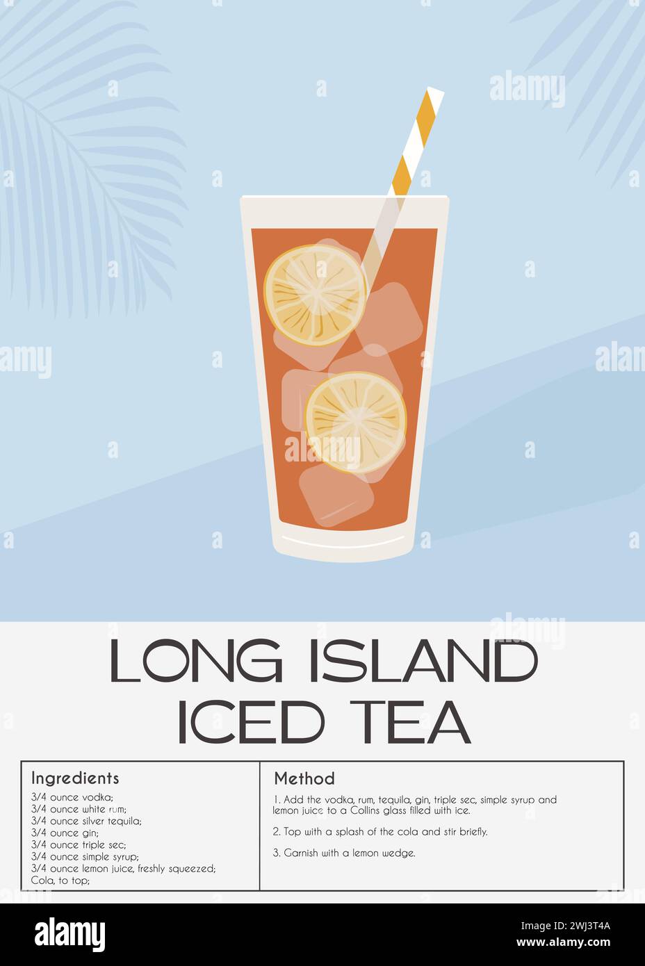 Long Island Iced Tea Cocktail with lime slices. Classic alcoholic ...