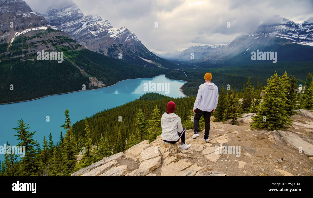 Lake Peyto in Banff National Park, Canada. Mountain Lake as a fox head ...