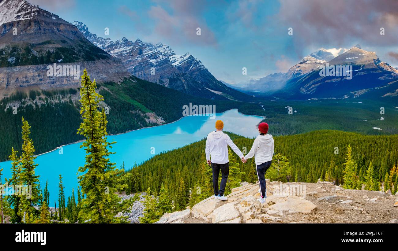 Lake Peyto in Banff National Park, Canada. Mountain Lake as a fox head ...
