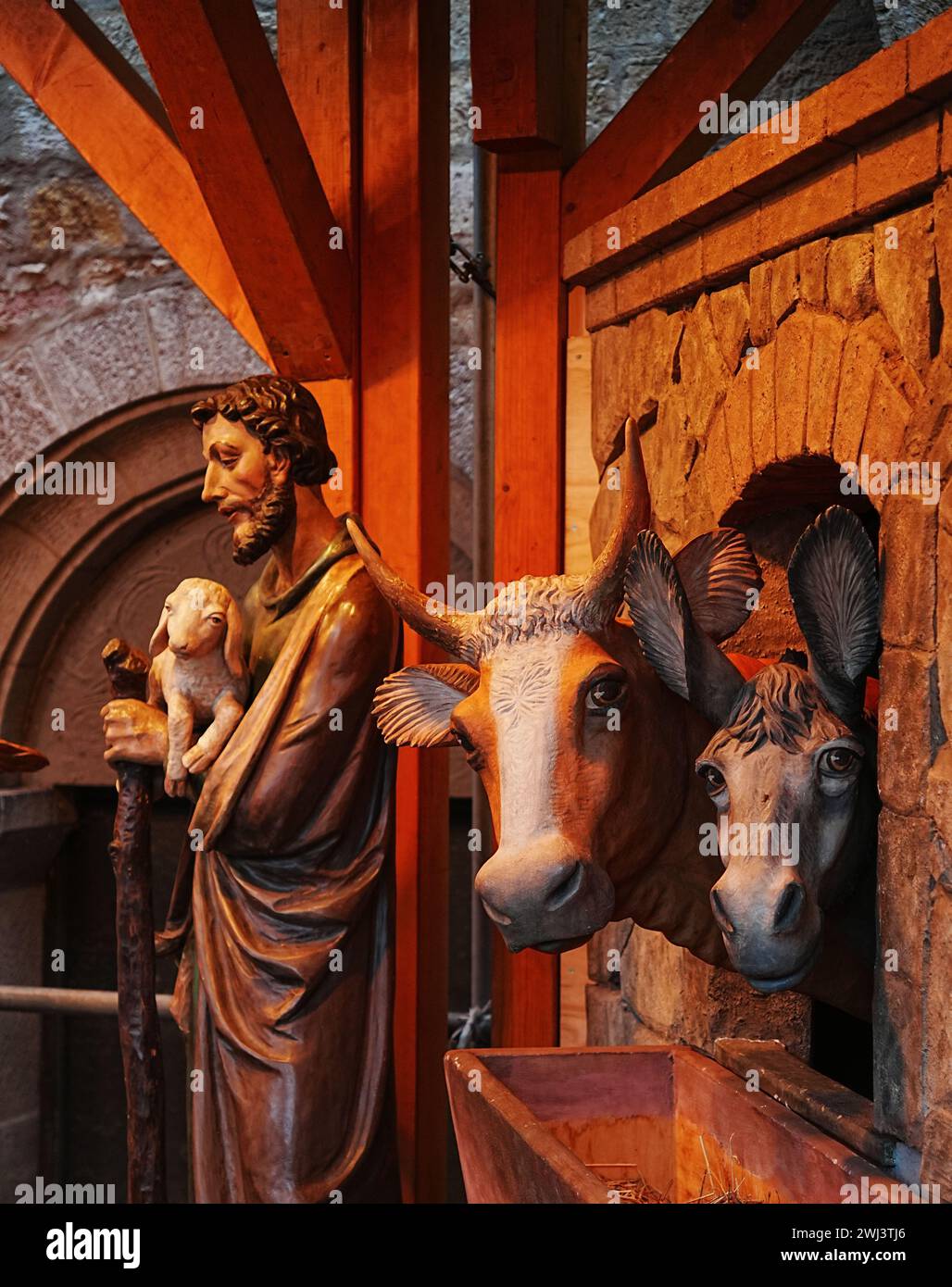 Nativity scene in front of Mainz Cathedral Stock Photo - Alamy