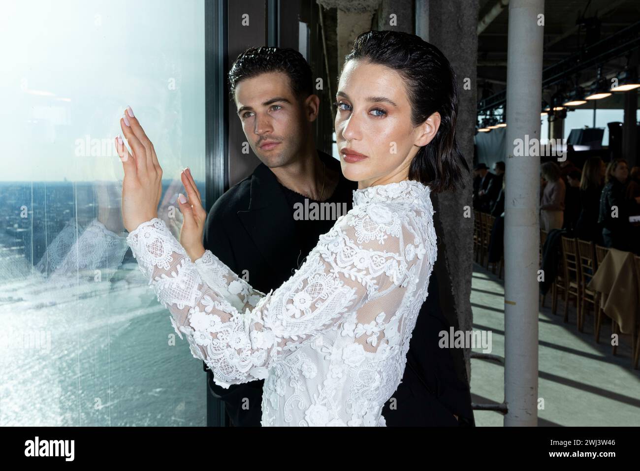 New York, Vereinigte Staaten. 12th Feb, 2024. Maria Pedraza and Jason ...