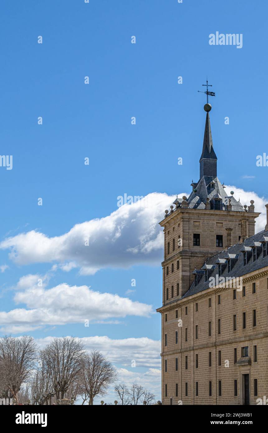 View of the Royal Site of San Lorenzo de El Escorial, Spain, built ...